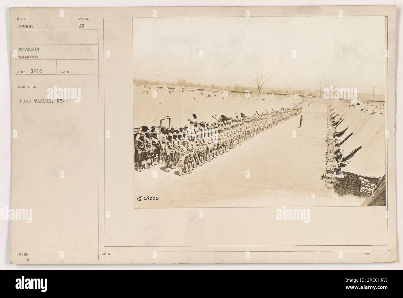 Soldiers training at Camp Taylor, KY during World War One. The ...