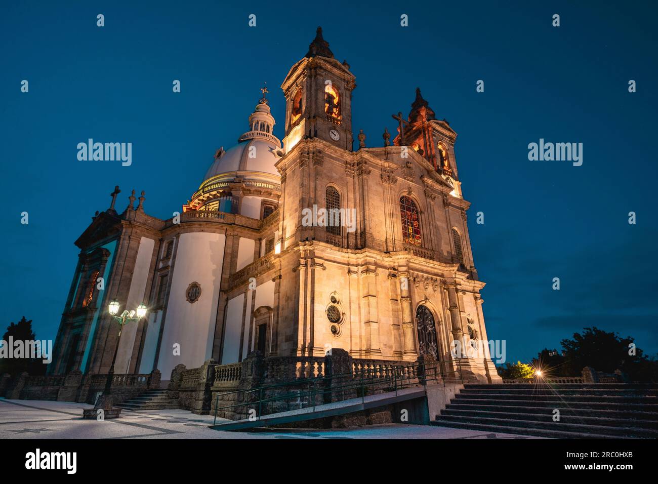 Sancuary of our Lady of Sameiro, at night. Braga, Portugal Juli 8 2023 ...