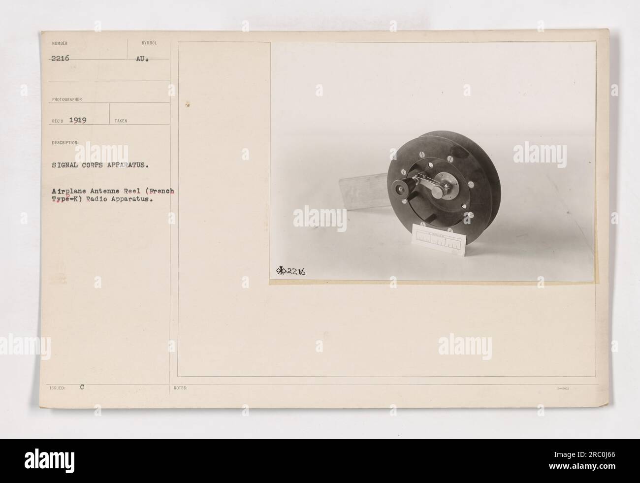 Signal Corps Apparatus - Airplane Antenna Reel (French Type-K) radio ...