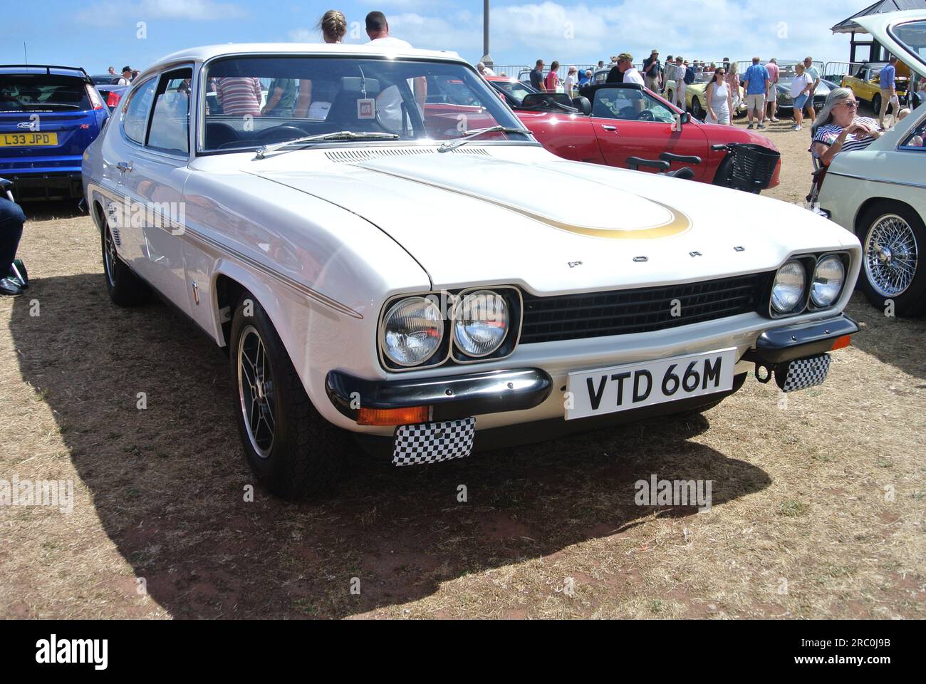 A 1973 Ford Capri parked on display at the English Riviera classic car ...