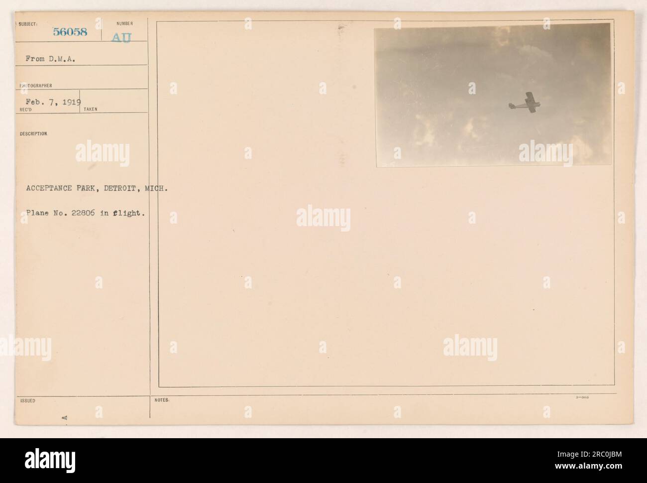 American military aircraft, Plane No. 22806, captured in flight at ...