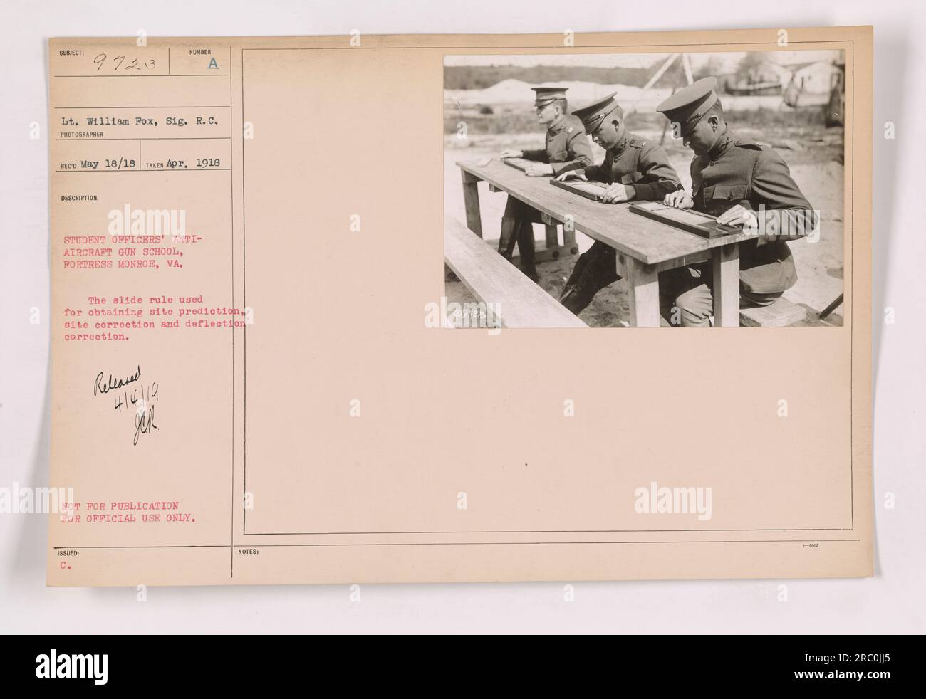 Image: The photograph shows a student officer at the anti-aircraft gun ...