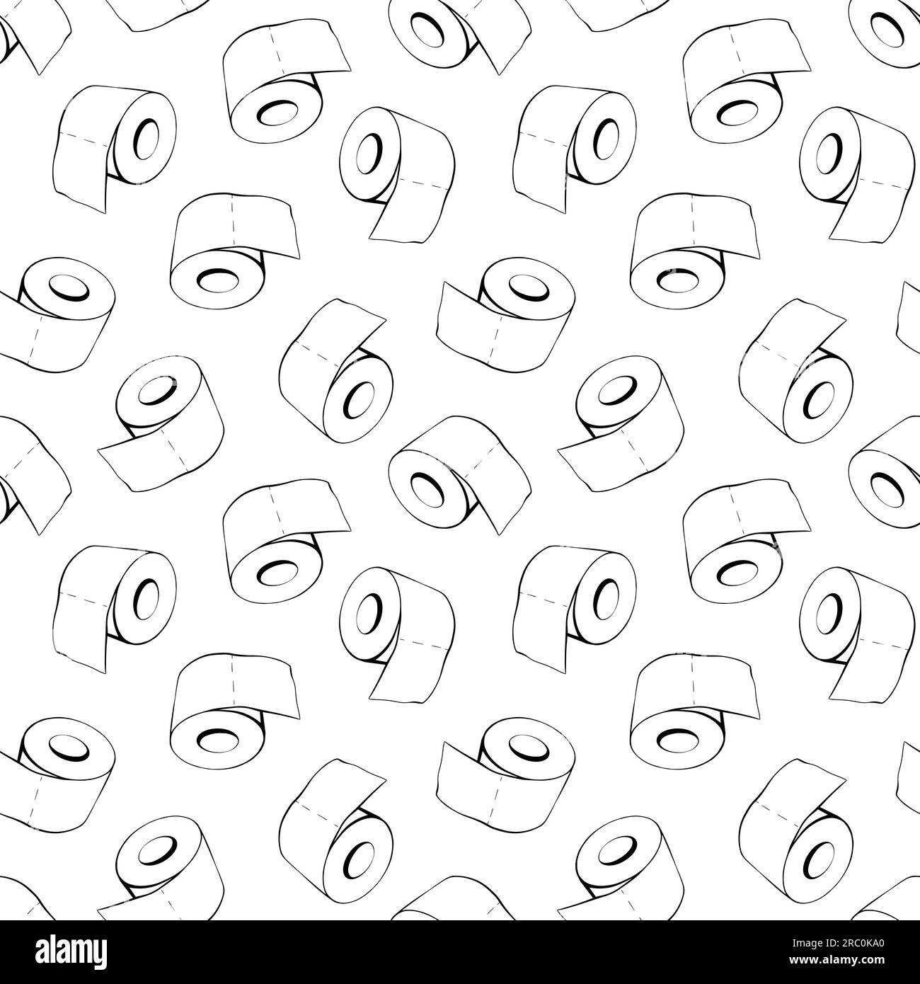 Toilet Paper Rolls Seamless Pattern Vector Illustration Stock Vector