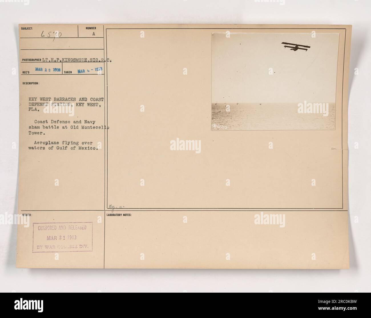 In this photograph, taken on March 20, 1918, at Key West Barracks and ...