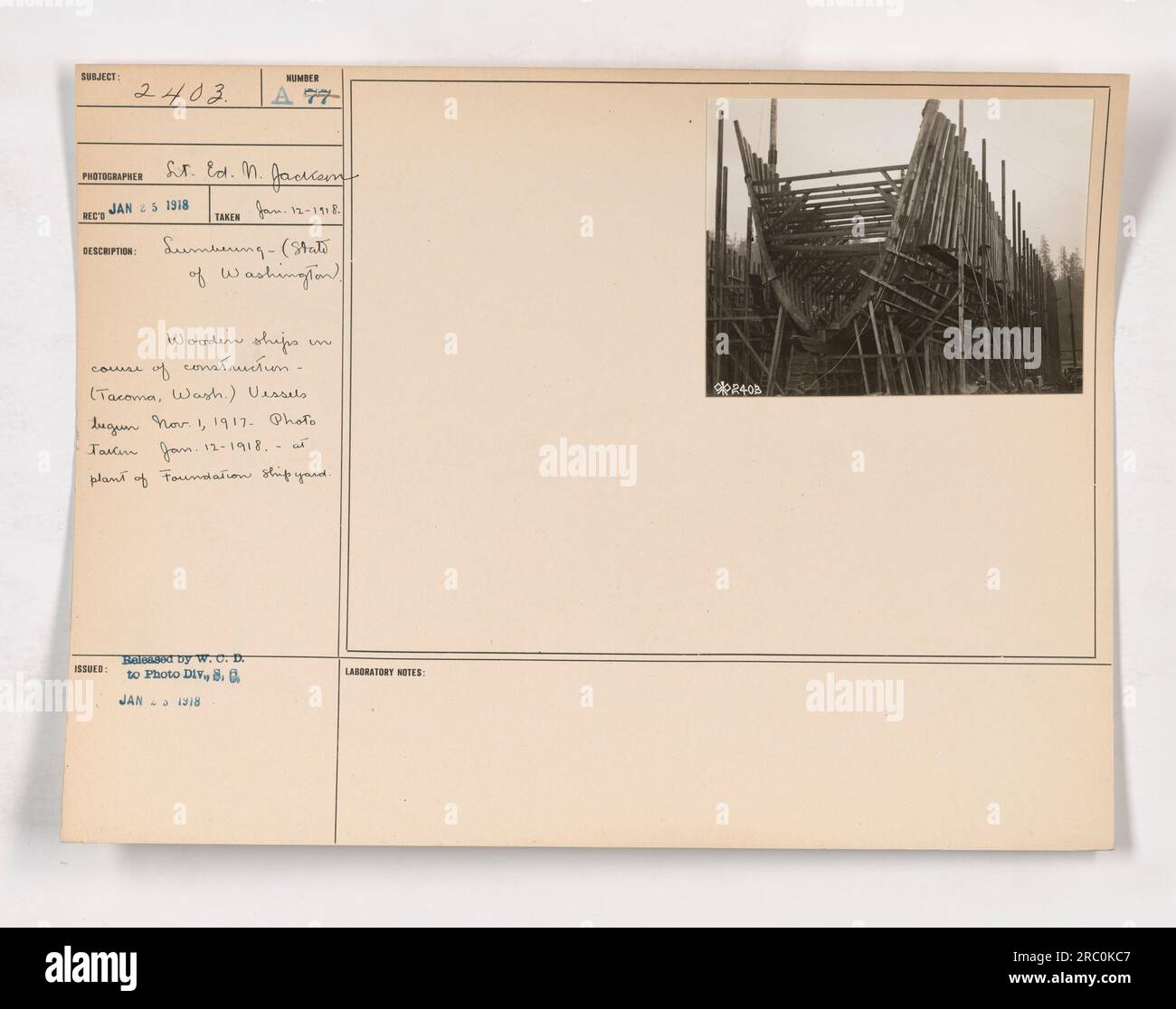 Construction of wooden ships in progress at the Foundation Shipyard in ...