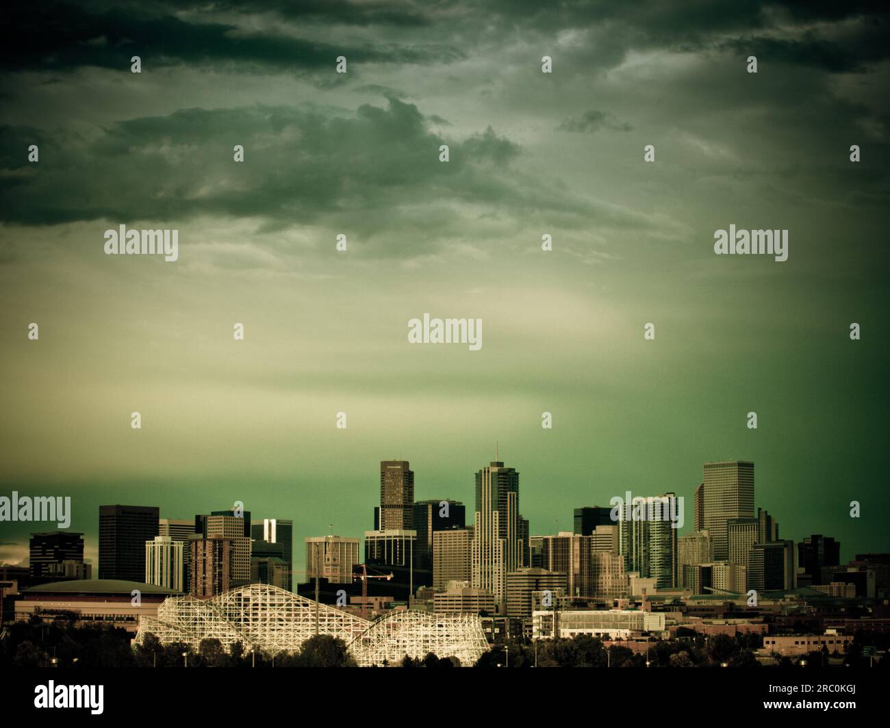 Mile High City of Denver by night Stock Photo - Alamy