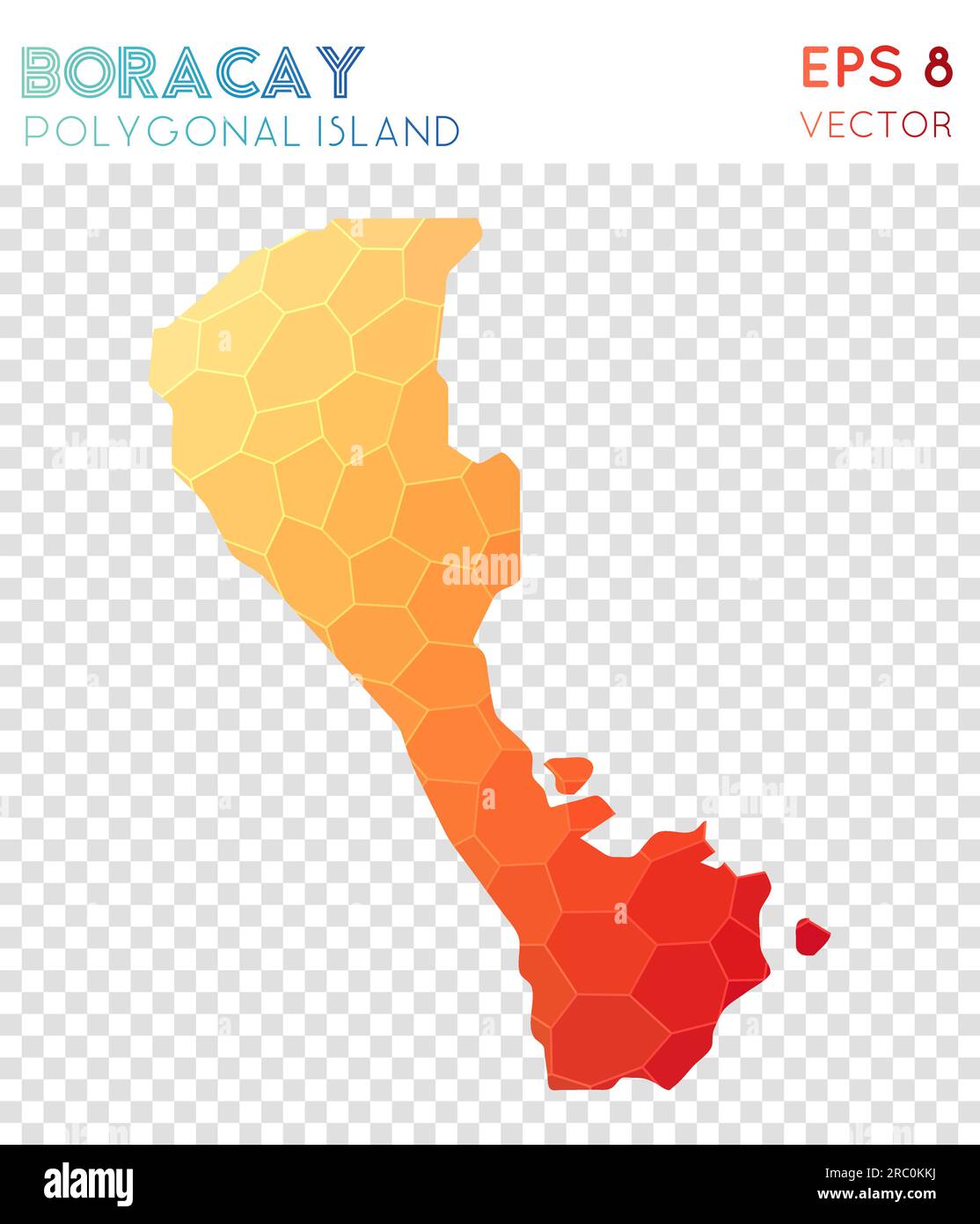 Boracay polygonal map, mosaic style island. Interesting low poly style ...