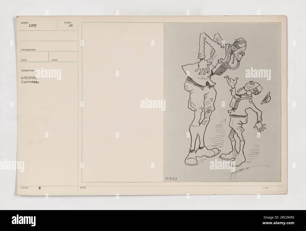 111-SC-1223: This photograph depicts artists creating cartoons during ...