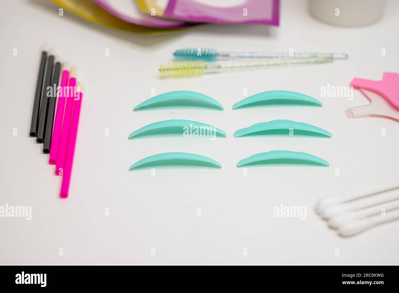 Set for lamination of eyelashes. Eyelash perm procedure Stock Photo - Alamy