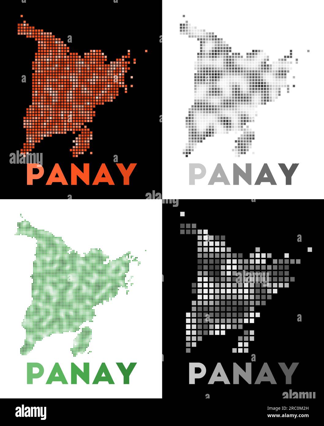 Panay map. Collection of map of Panay in dotted style. Borders of the ...