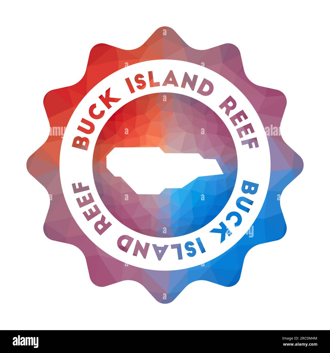 Buck Island Reef low poly logo. Colorful gradient travel logo in ...