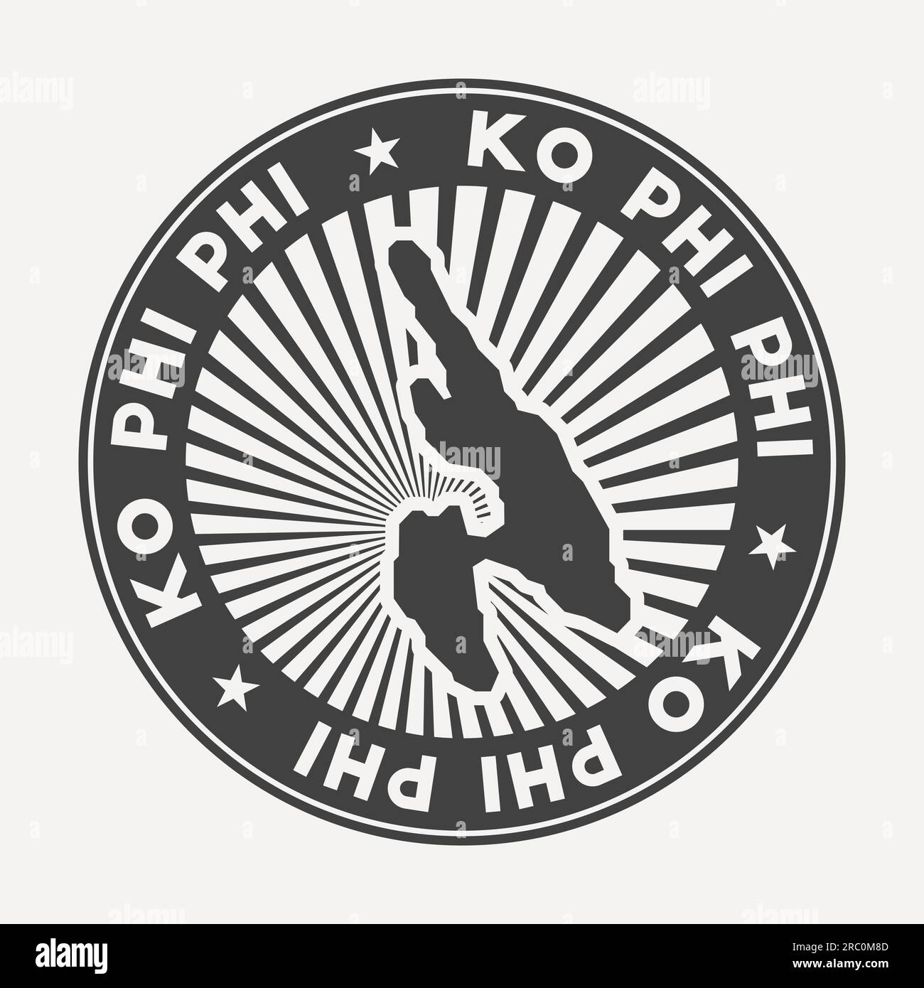 Ko Phi Phi round logo. Vintage travel badge with the circular name and ...