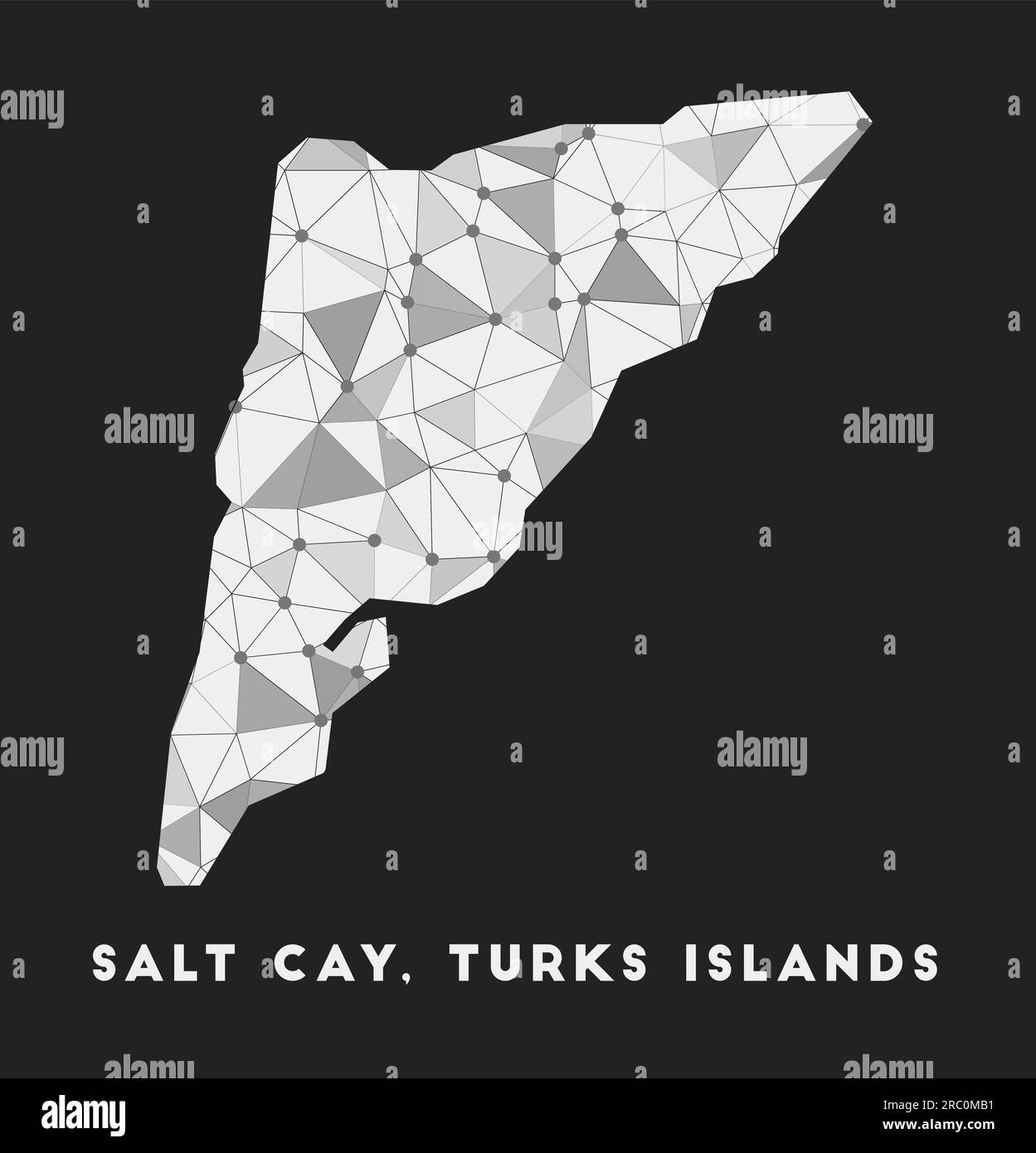 Salt Cay, Turks Islands - communication network map of island. Salt Cay ...