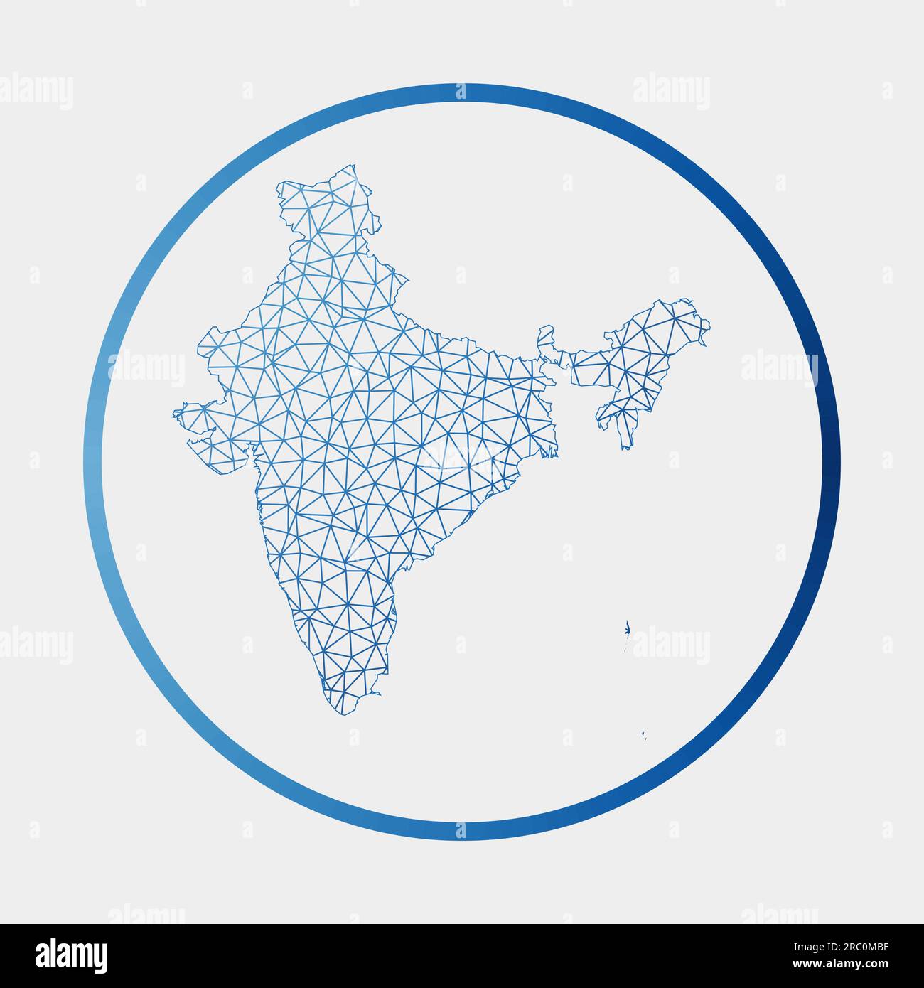 India icon. Network map of the country. Round India sign with gradient ...