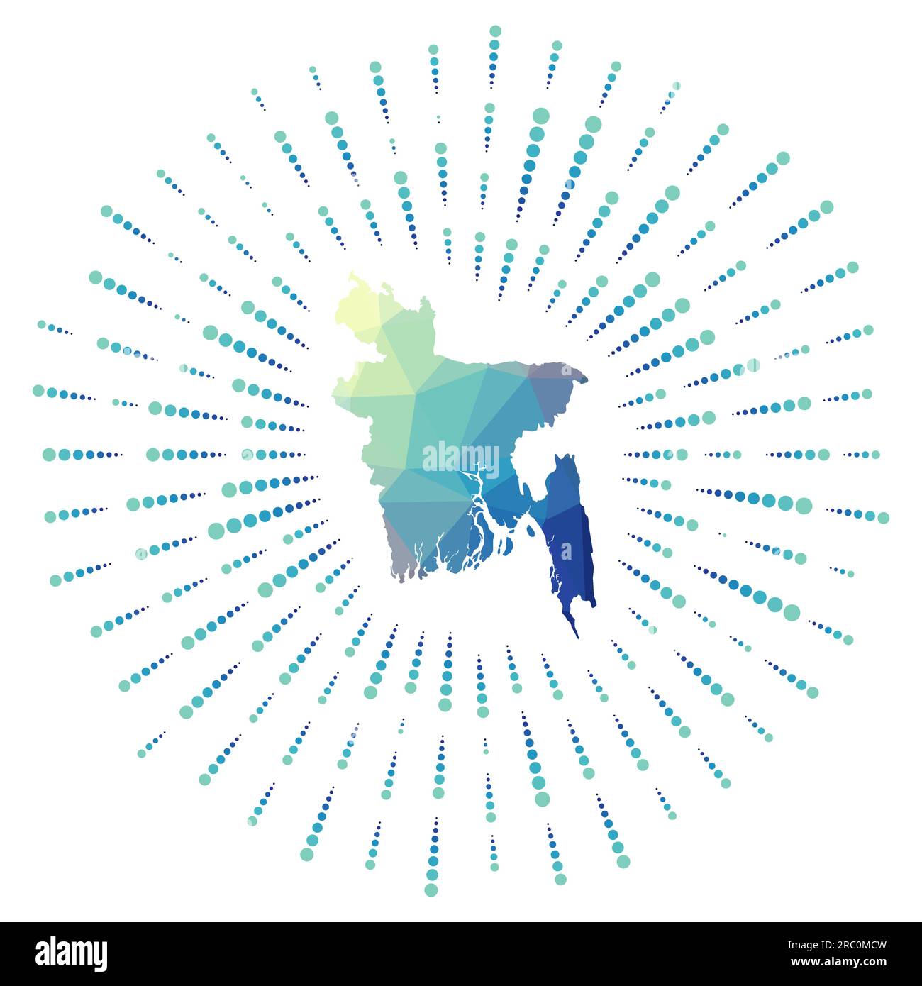 Shape of Bangladesh, polygonal sunburst. Map of the country with ... Shape of Bangladesh, polygonal sunburst. Map of the country with ...