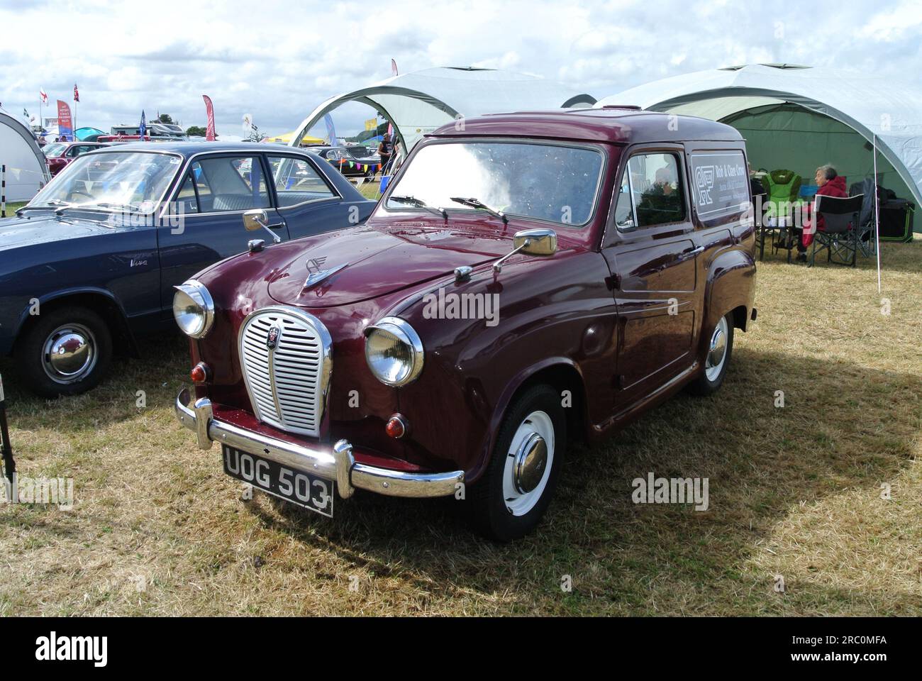 A 1954 Austin A35 van parked on display at the 48th Historic Vehicle ...