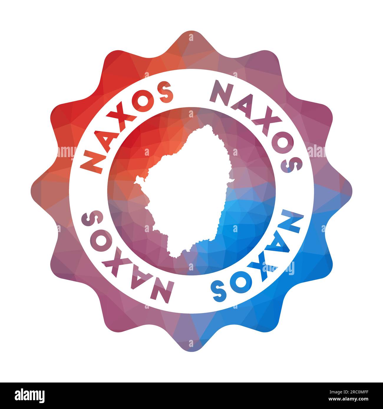 Naxos low poly logo. Colorful gradient travel logo of the island in ...