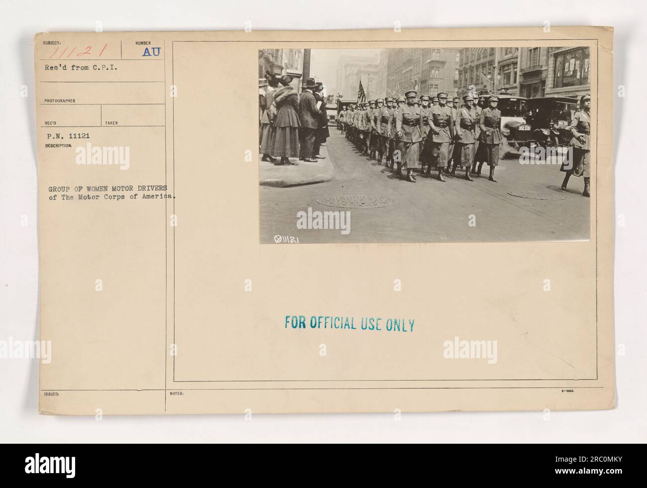 A group of women motor drivers from the Motor Corps of America during ...