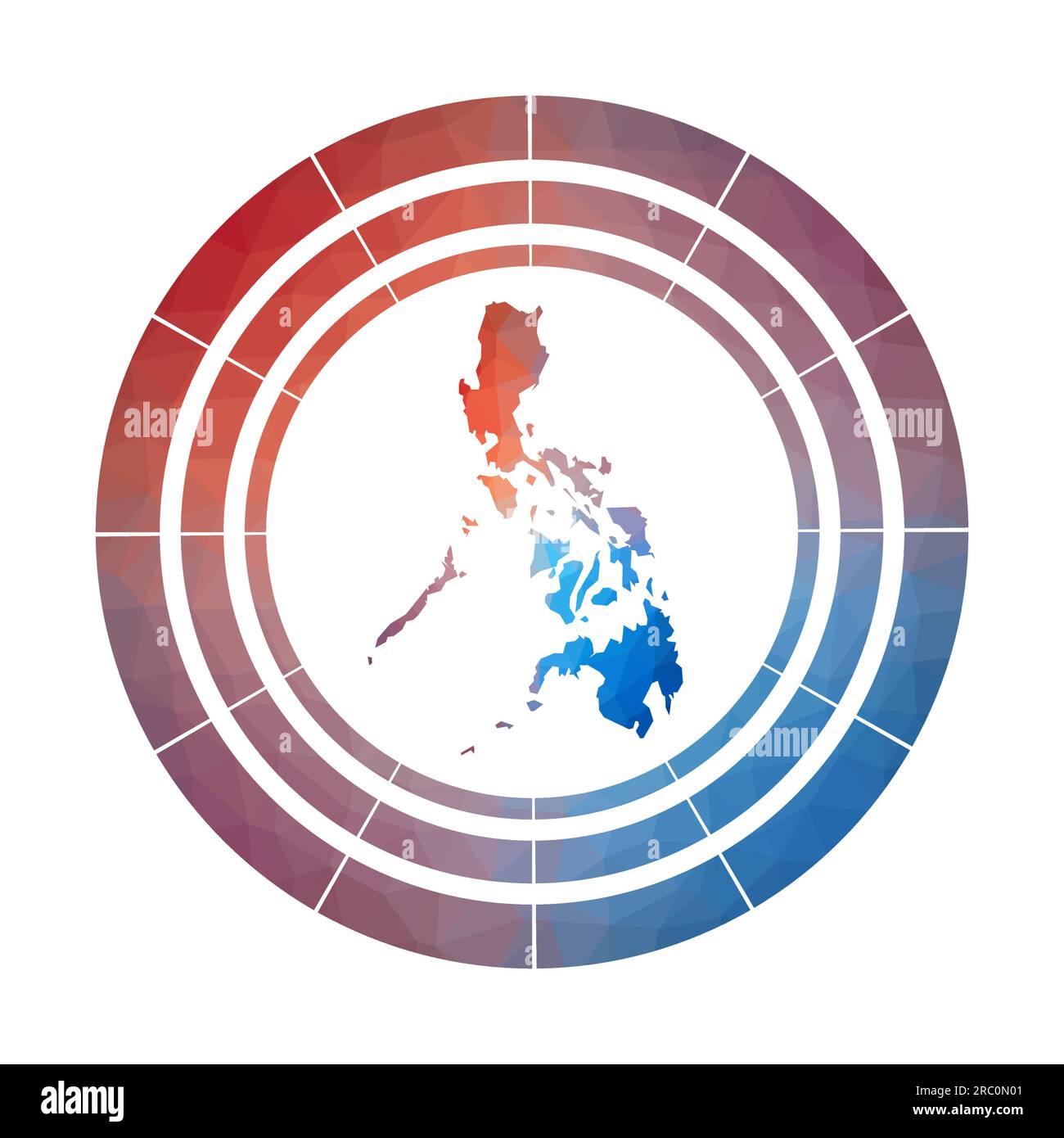 Philippines badge. Bright gradient logo of the country in low poly ...