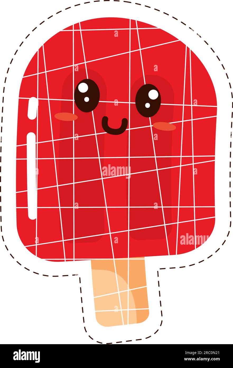 Isolated colored cute happy popsicle emoji sticker Vector Stock Vector ...