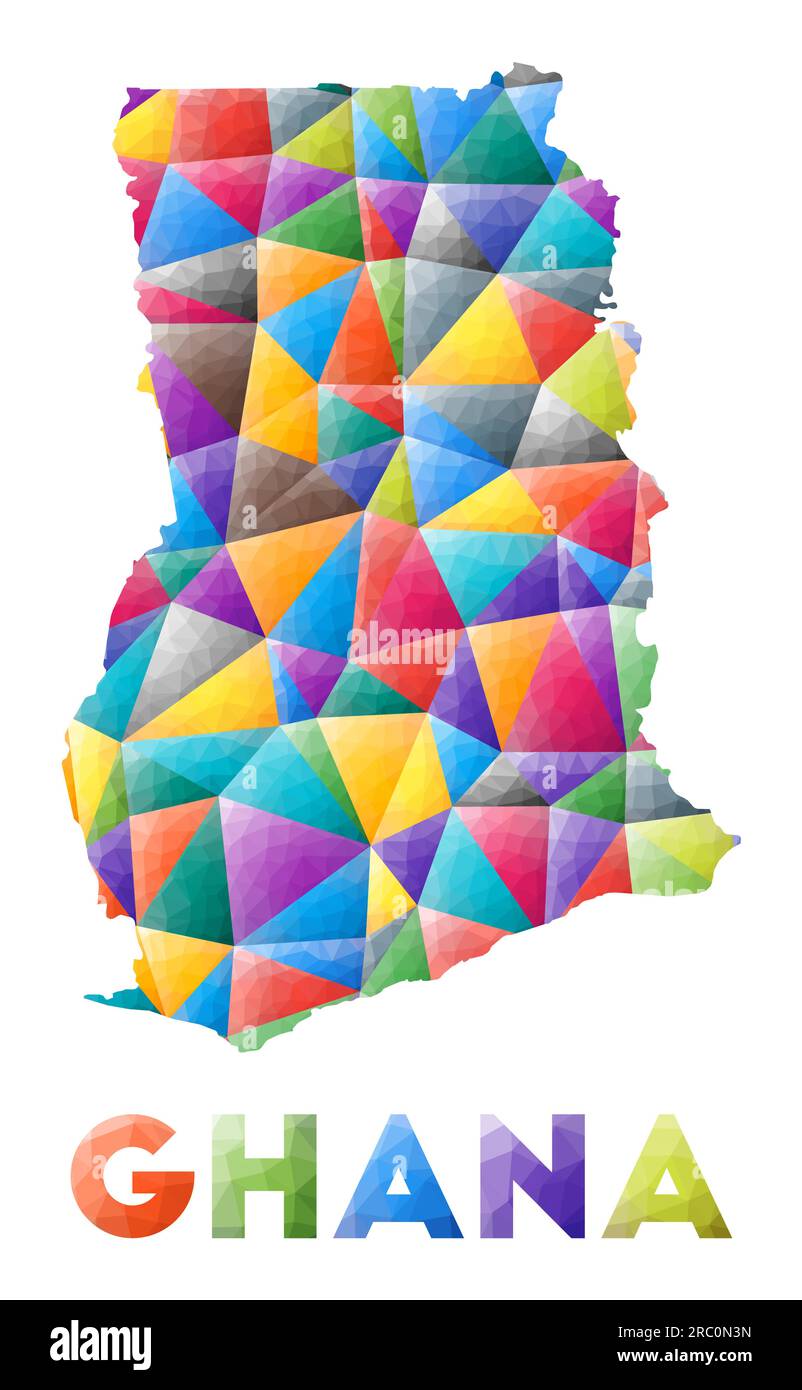 Ghana polygonal map hi-res stock photography and images - Alamy
