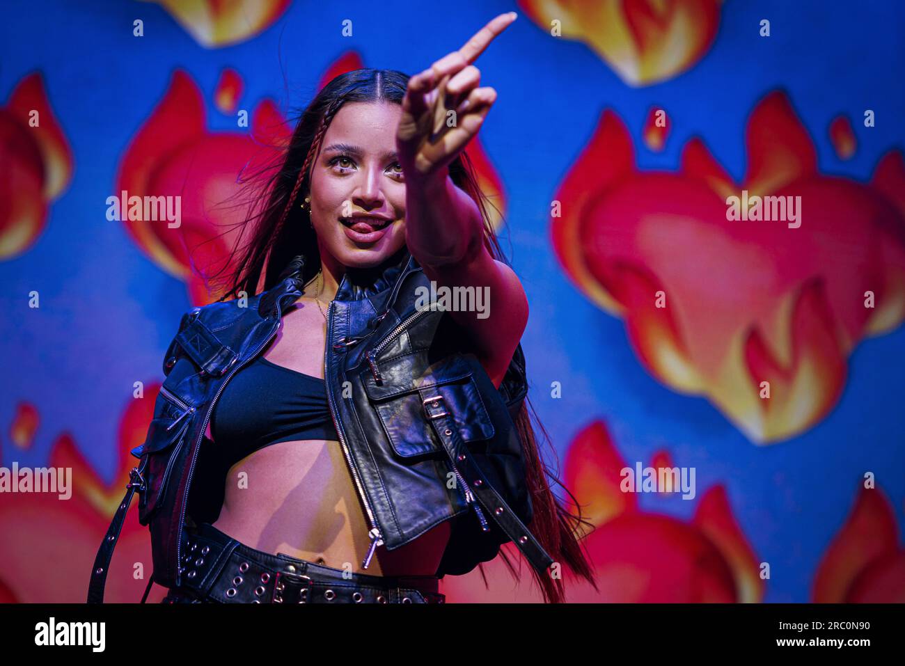 Argentine singer Emilia Mernes performs on the Auditorium Stravinski ...