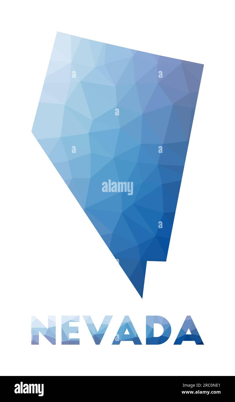 Low poly map of Nevada. Geometric illustration of the US state. Nevada ...