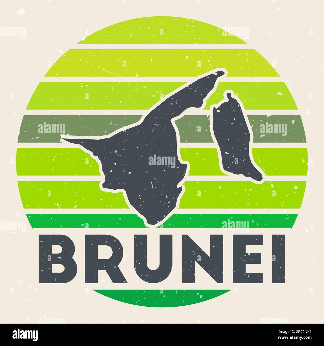 Brunei logo. Sign with the map of the country and colored stripes ...
