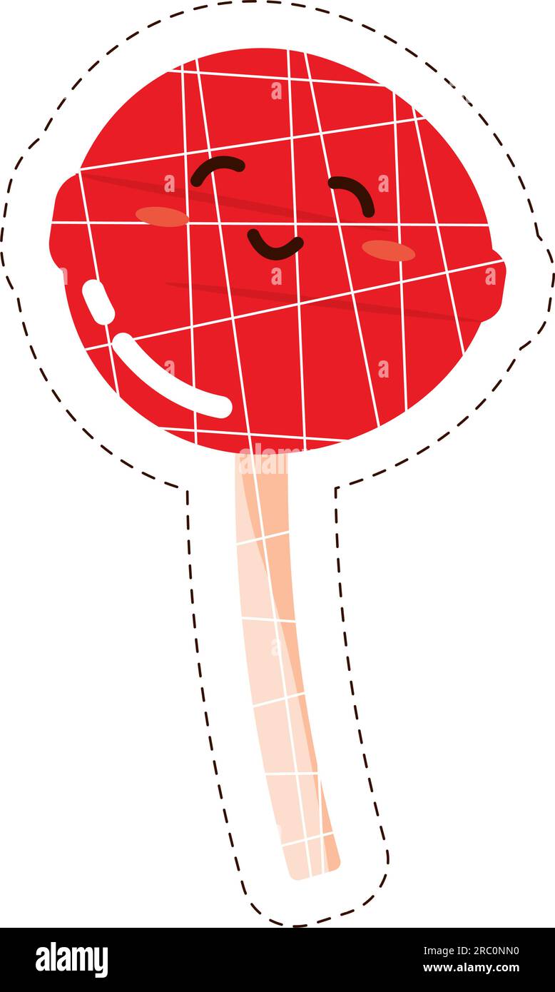 Isolated colored cute happy lollipop emoji sticker Vector Stock Vector ...
