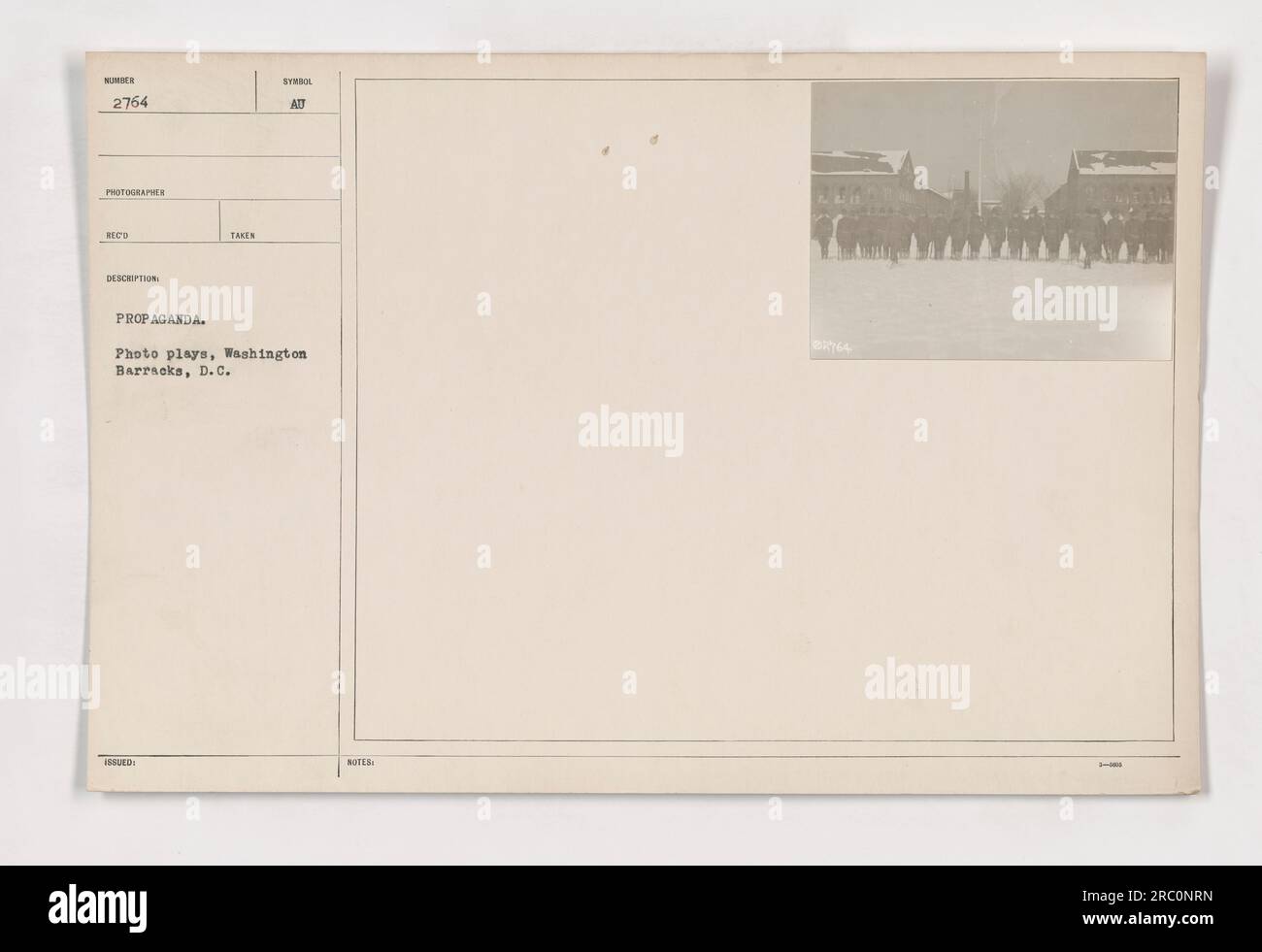 Soldiers performing in a propaganda play at Washington Barracks in D.C ...