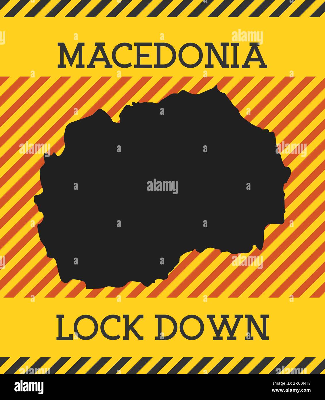 Macedonia Lock Down Sign. Yellow country pandemic danger icon. Vector ...