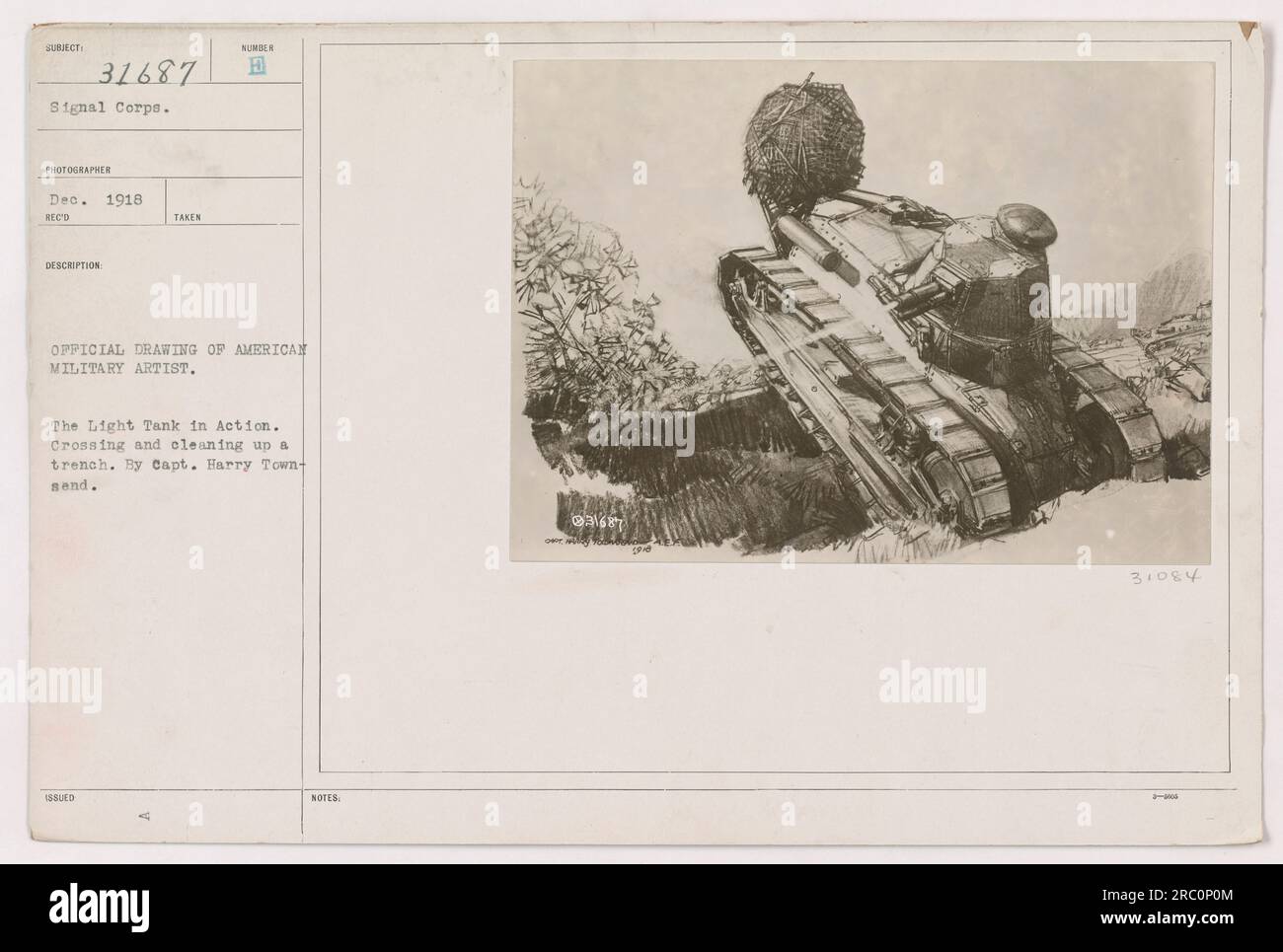 Official drawing of American military artist, Capt. Harry Townsend ...