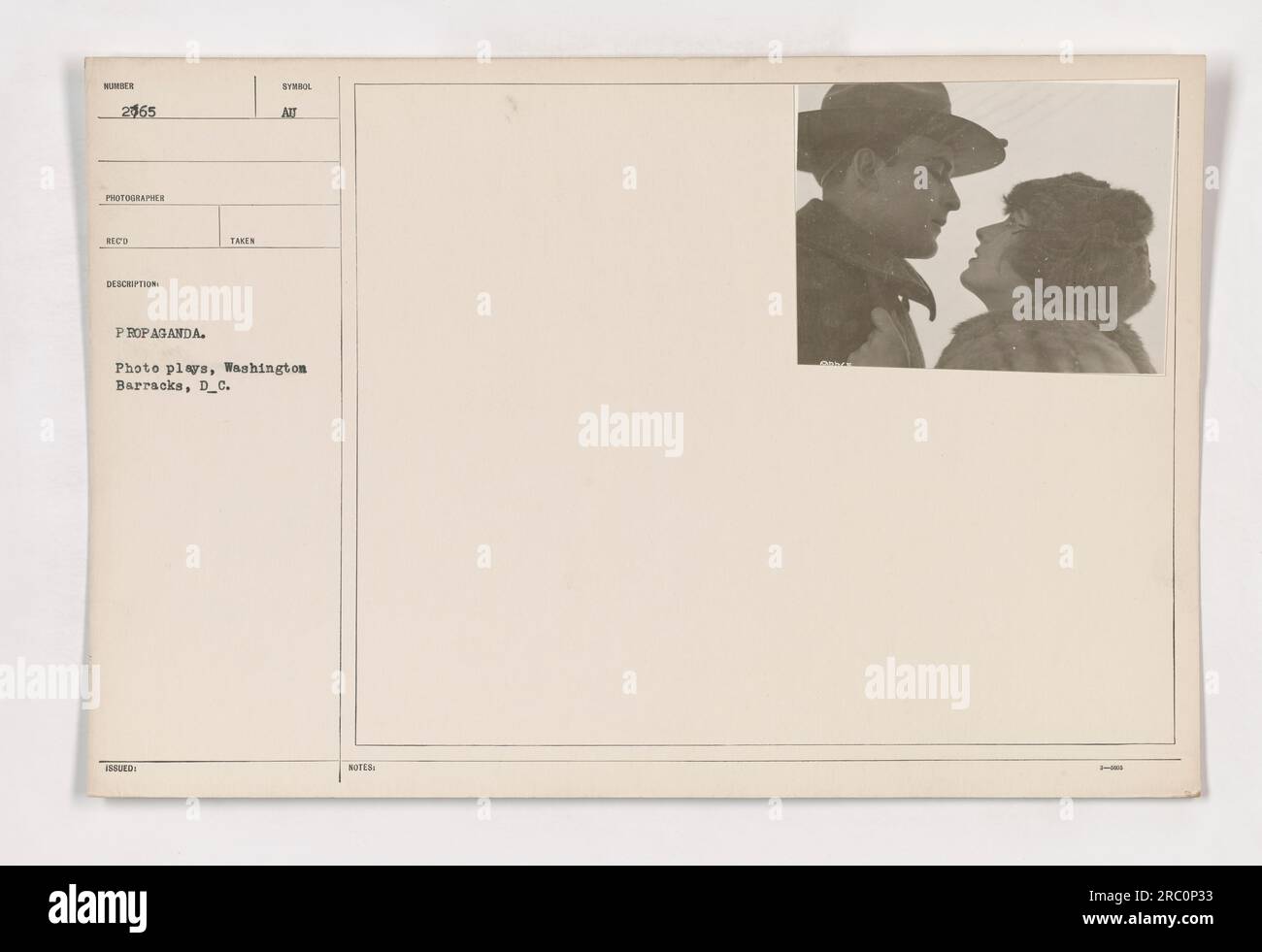 Soldiers participating in propaganda photo plays at Washington Barracks ...