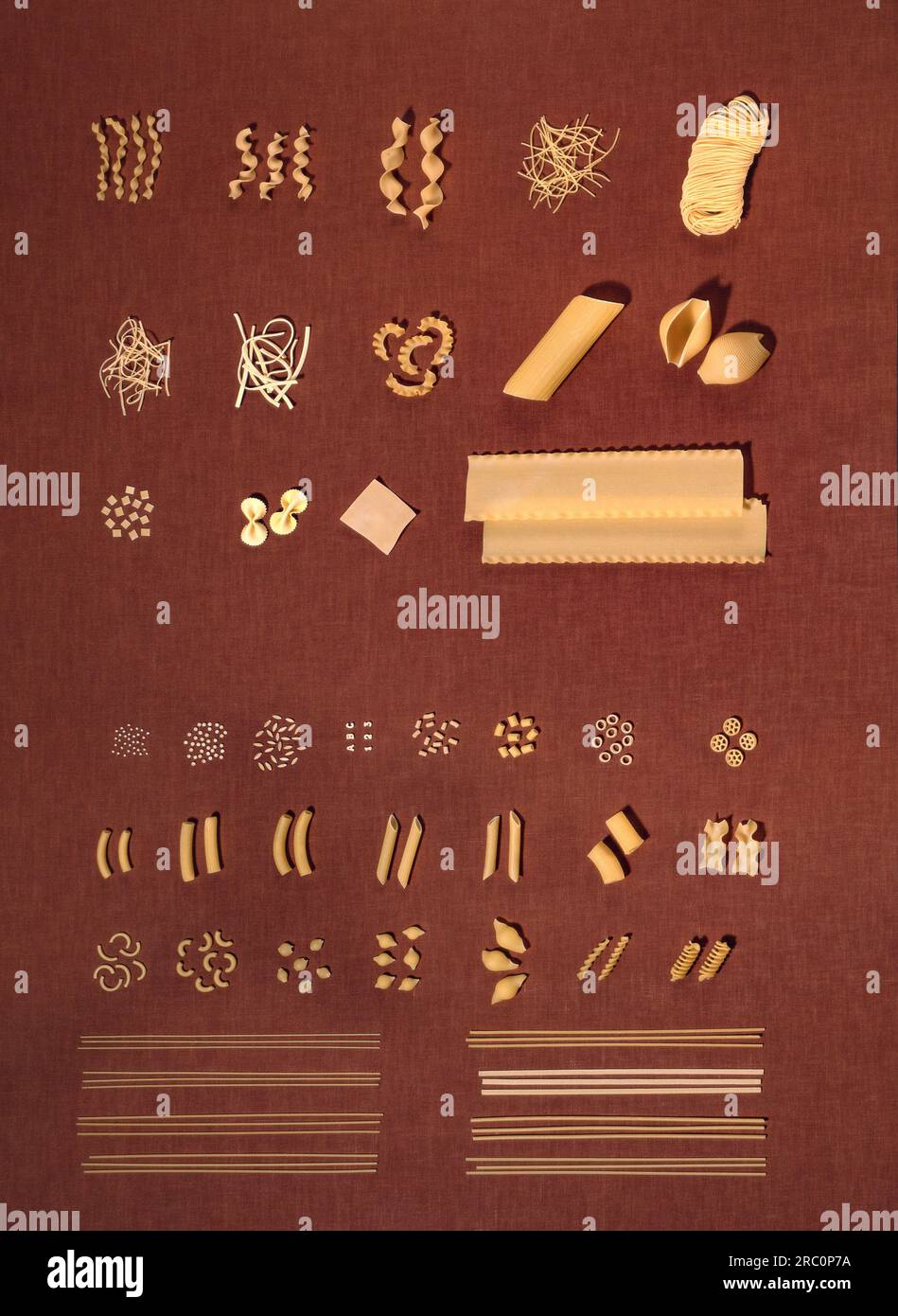 Assortment of different styles and types of pasta.Italian cuisine.pasta ...