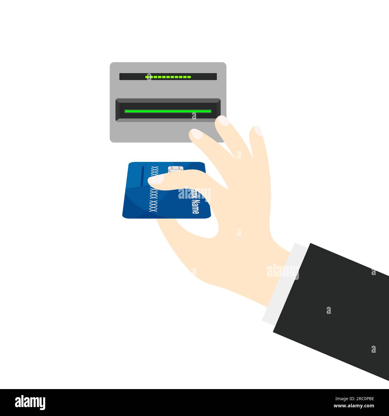 Pushing business card Stock Vector Images - Alamy