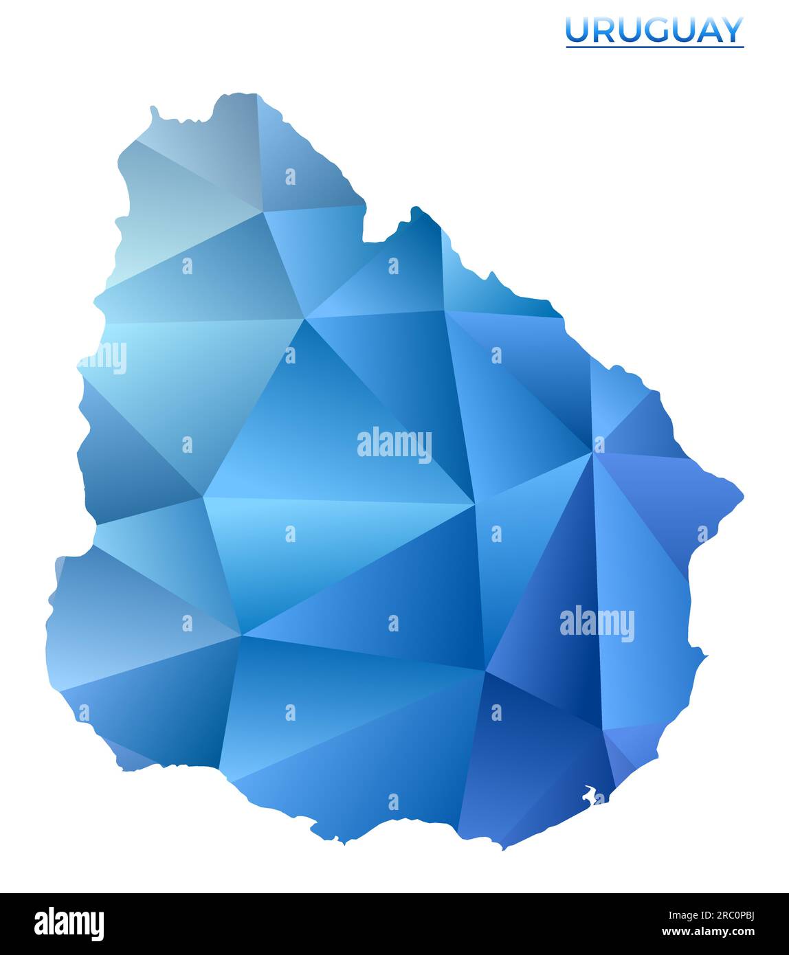 Vector polygonal Uruguay map. Vibrant geometric country in low poly ...