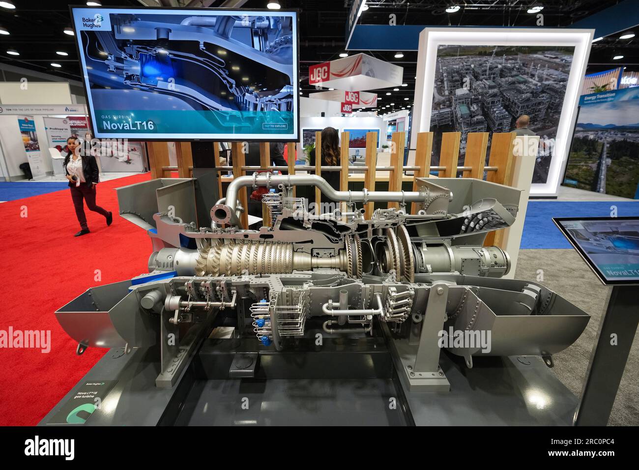 Vancouver, Canada. 11th July, 2023. A gas turbine is displayed at the ...