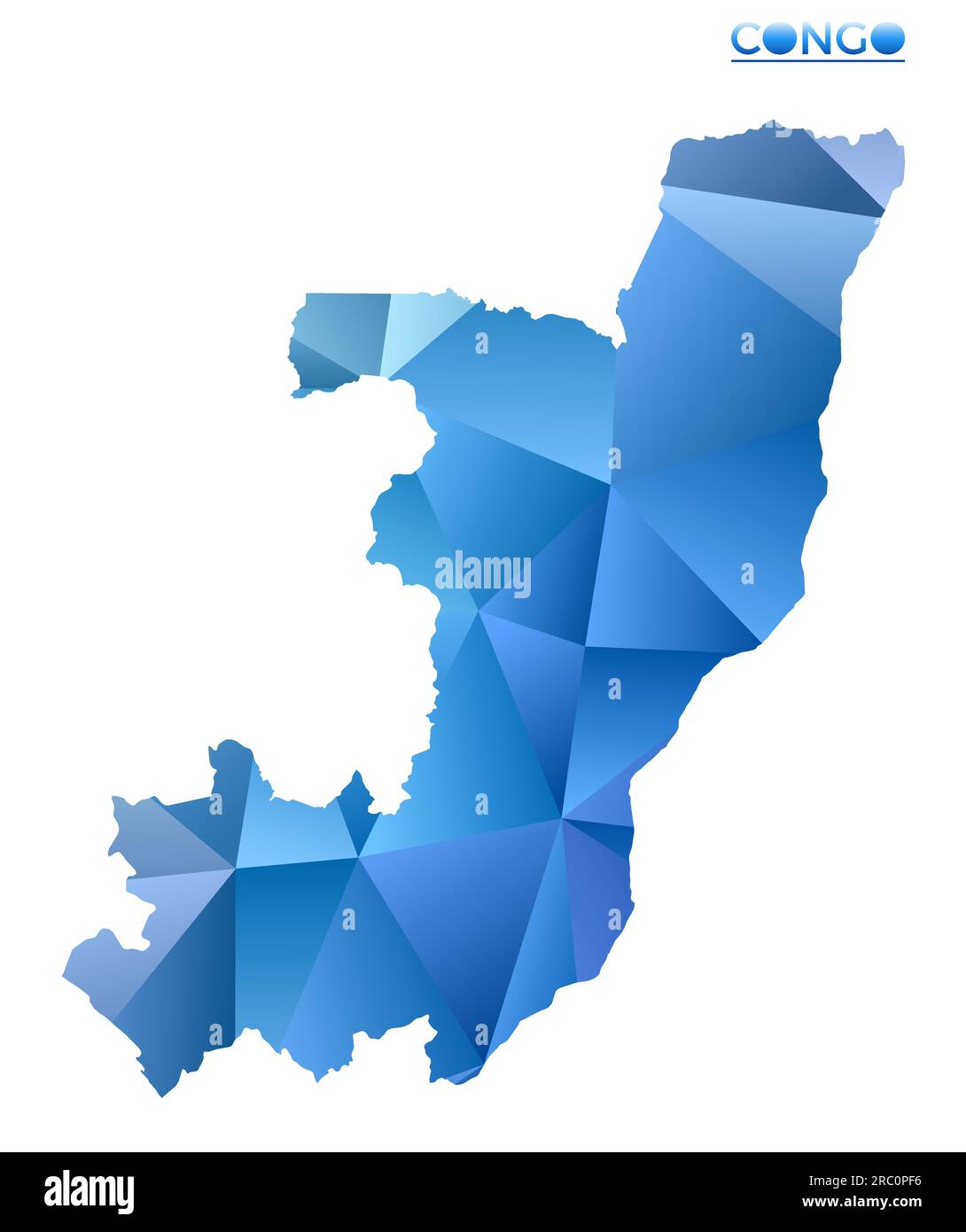 Vector polygonal Congo map. Vibrant geometric country in low poly style. Stylish illustration ...
