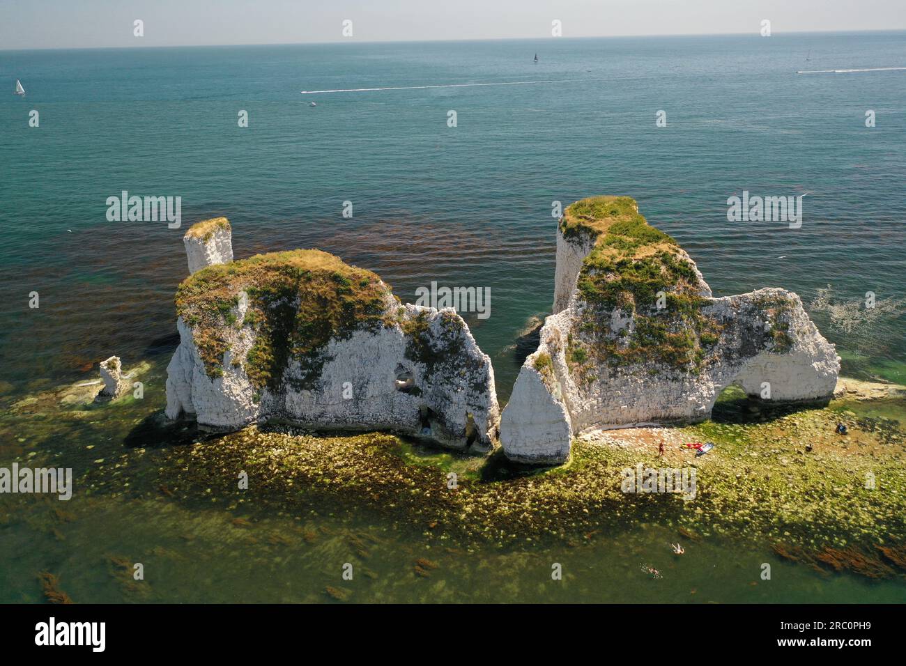 Old harry's rocks aerial hi-res stock photography and images - Alamy