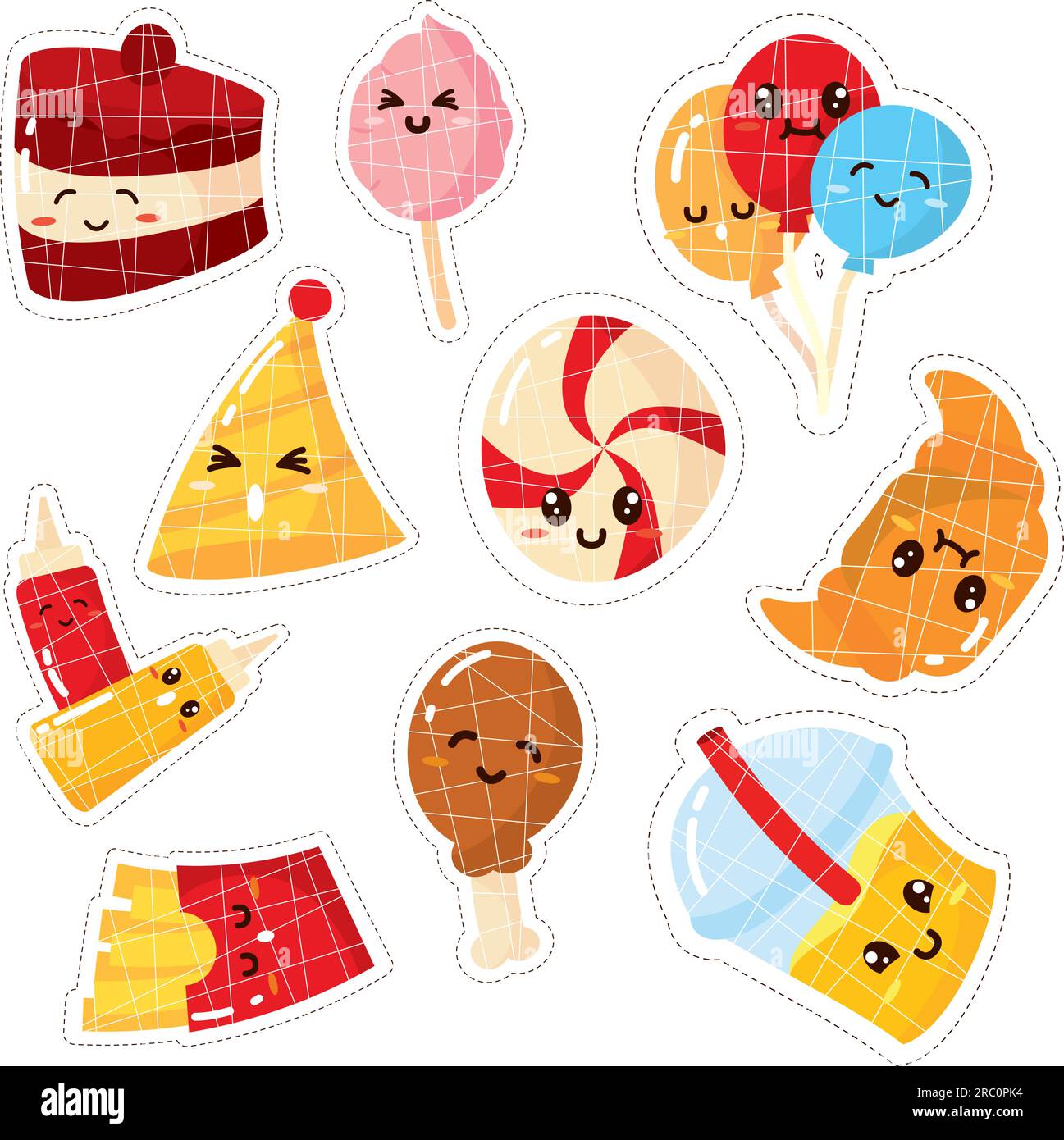 Set of colored cute food emoji icons Vector Stock Vector Image & Art ...