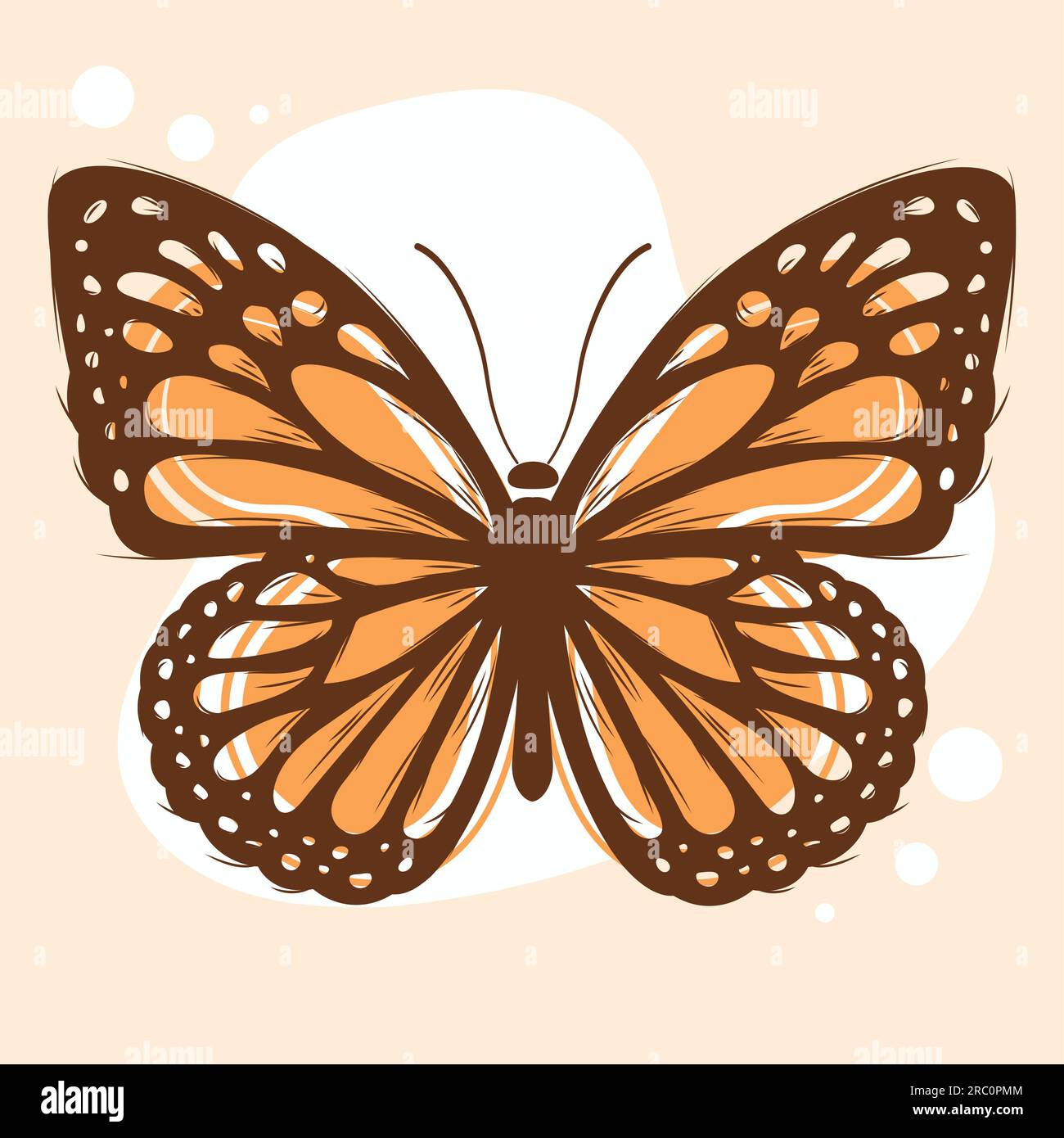 Isolated vibrant colored sketch of a detailed butterfly Vector Stock ...