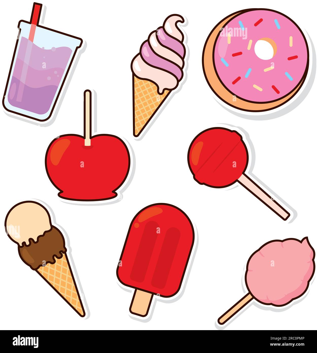 Set of colored food emoji icons Vector Stock Vector Image & Art - Alamy