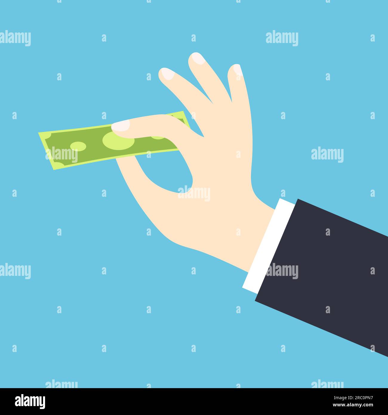 Pay for something concept. Money in the hand. Businessman gives a cash ...