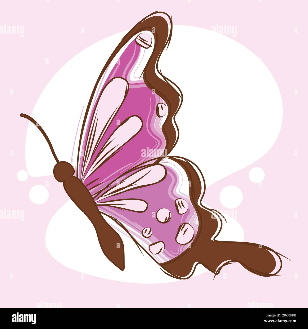 Isolated vibrant colored sketch of a detailed butterfly Vector Stock ...