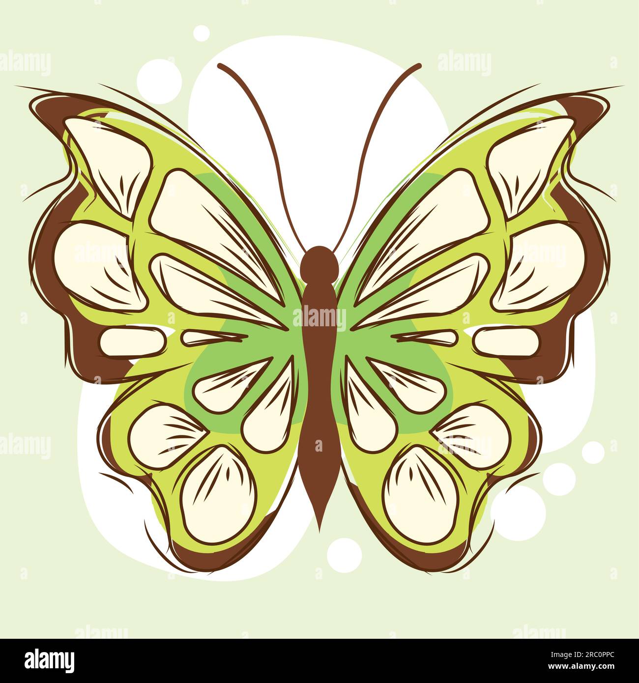 Isolated vibrant colored sketch of a detailed butterfly Vector Stock ...