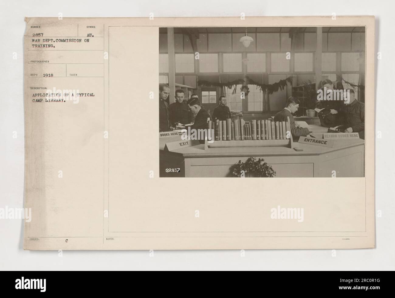 This photograph depicts the interior of a typical camp library during ...