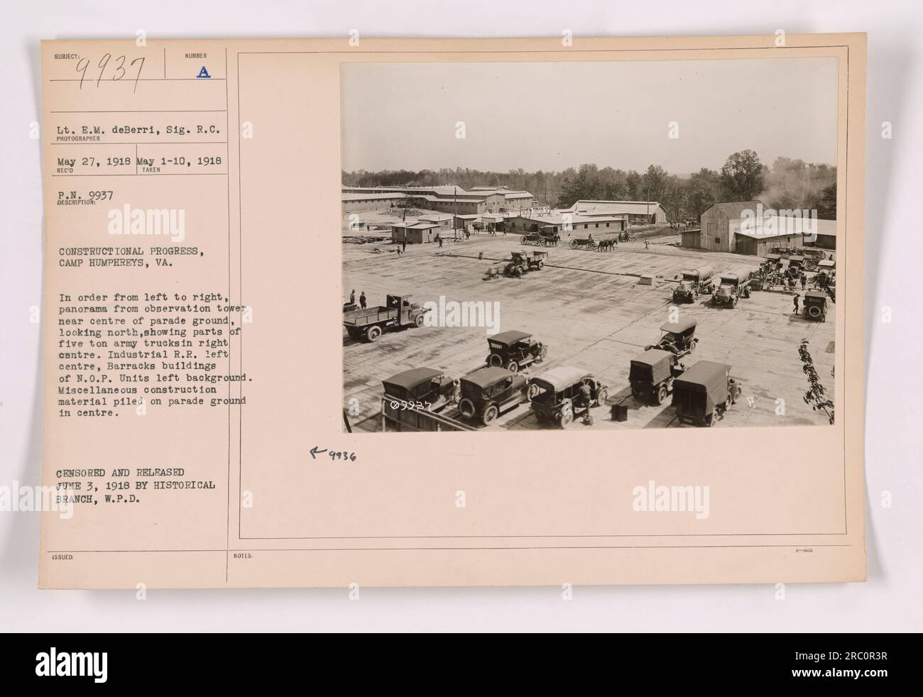 Constructional progress at Camp Humphreys, Virginia. Panorama view from ...