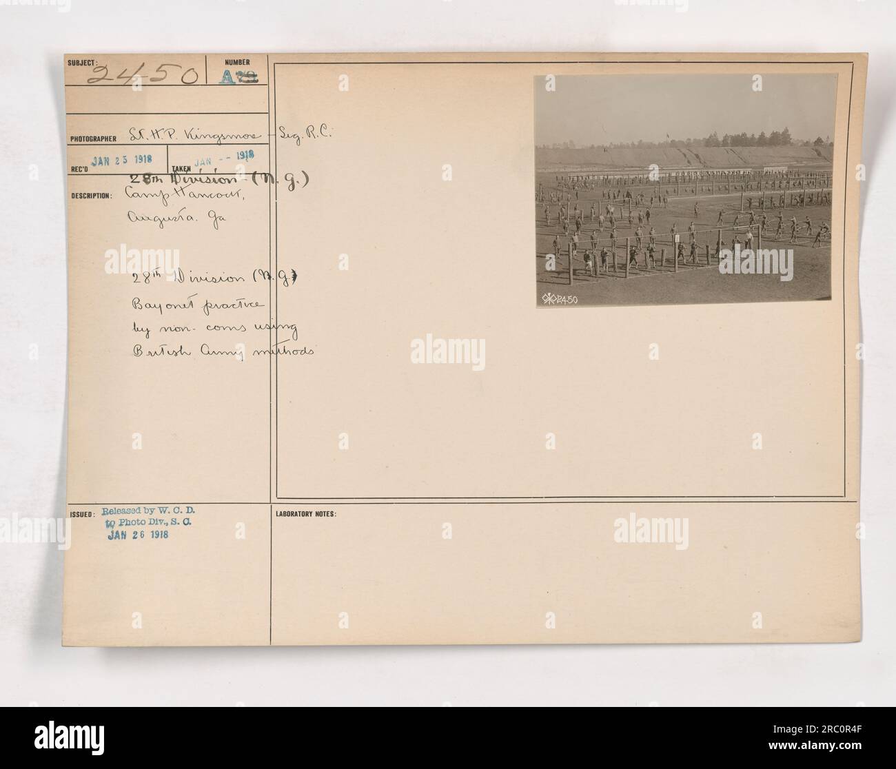 Soldiers from the 28th Division at Camp Hancock in Augusta, GA ...