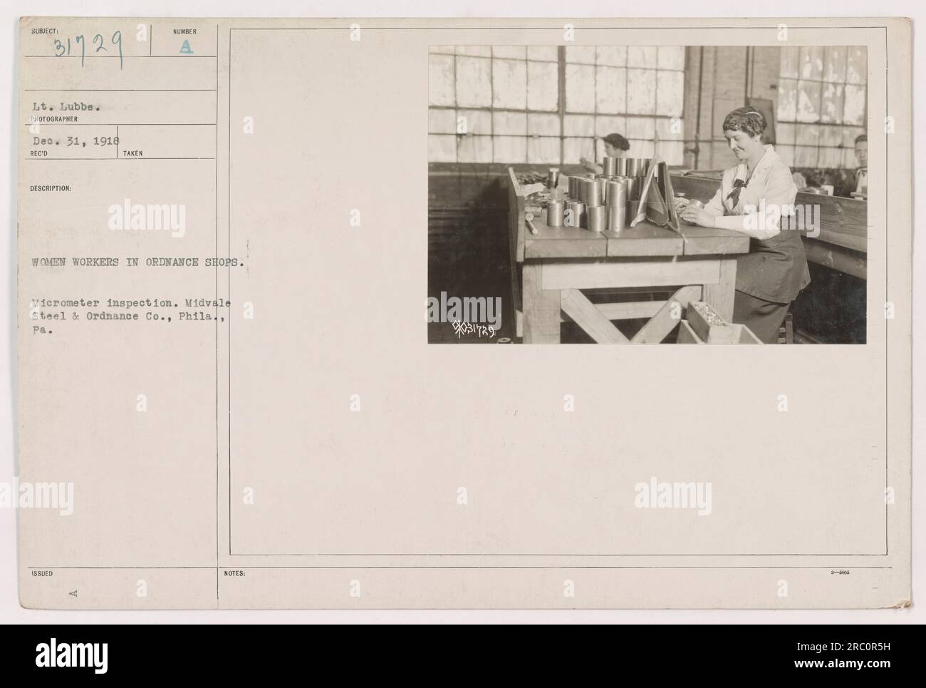 Lt. Lubbe, photographed on December 31, 1918, is captured inspecting ...