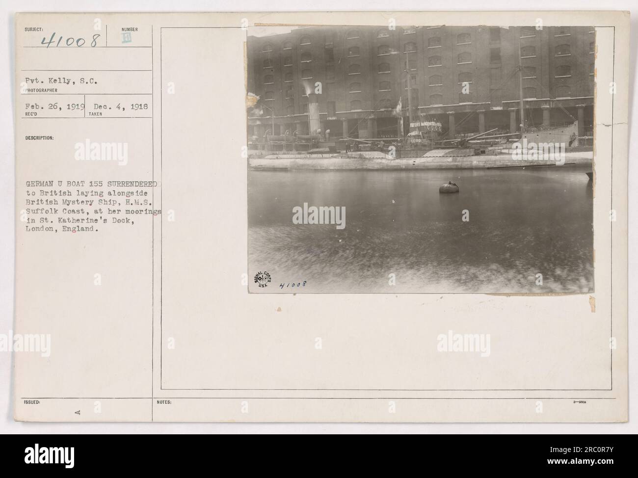 Pvt. Kelly is photographed aboard the British Mystery Ship, H.M.S ...